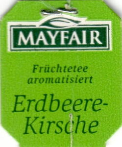 Etiqueta de Té: Erdbeere-Kirsche (Mayfair, Alemania, República Federal ...