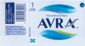 Drink Label: AVRA Natural Mineral Water (Coca-Cola 3E Greece ABEE ...