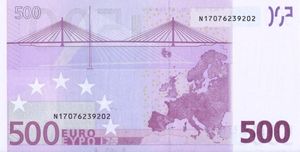 钞票: 500 Euro (欧盟(2002 (2011-2019) "Signature Draghi" Issue) Wor:P-19 An 💴
