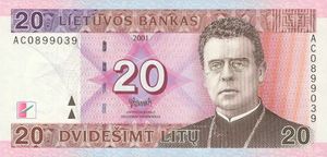 Banknote: 20 Litu (Lithuania) (2001-2003 Litas Issue) Wor:P-66