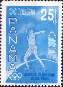 邮票: Javelin Throw (巴拿马(Summer Olympic Games 1960 - Rome) Mi:PA 576A,Sn ...