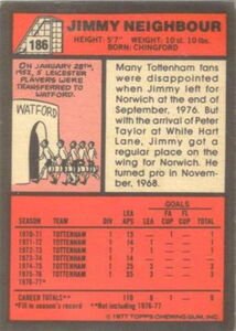 Sports Card: #186 Jimmy Neighbour (1977) (Football (soccer), United ...