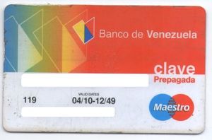 Bank Card: Banco de Venezuela - Clave (Banco De Venezuela, VenezuelaCol ...