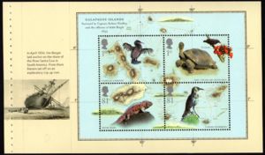 Stamp: Charles Darwin - Fauna and Map of Galapagos Islands (United ...
