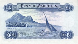 Banknote: 5 Rupees (Mauritius(1967 ND Issue) Wor:P-30cz