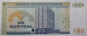 Banknote: 1 Quetzal (Guatemala(1983-1989 "Printer G&D" Issue) Wor:P-66a.1