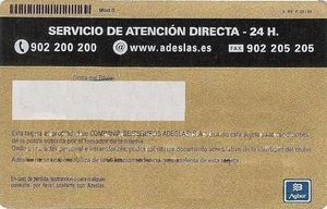 Tarjeta Funcional: Adeslas muface (Insurance, España(Adeslas) Col:ES ...