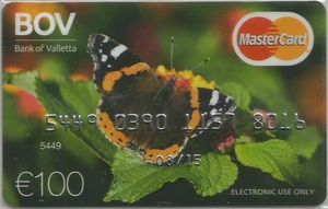 Bank Card: Bank of Valletta - Butterflies (Bank of Valletta p.l.c ...