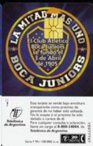 Phonecard: CABJ - Stars - La Mitad Más Uno (Telefónica de Argentina ...