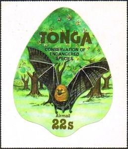 Stamp: Pacific Flying Fox (Pteropus tonganus) (Tonga(Conservation of ...