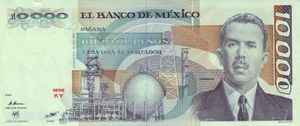 Banknote: 10,000 Pesos (Mexico) (1985-1991 Issue) Wor:P-89b.3
