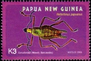 Stamp: Weevil (Hellerhinus papuanus) (Papua New Guinea(Beetles) Mi:PG ...