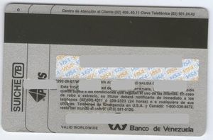 Bank Card: Banco de Venezuela (Banco De Venezuela, Venezuela) Col:VE-VI ...