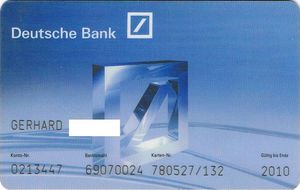 Bank Card: Deutsche Bank (Deutsche Bank, Germany, Federal RepublicCol ...