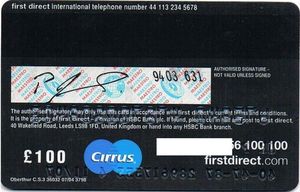Bank Card: First Direct - Member HSBC Group (HSBC, United Kingdom of ...