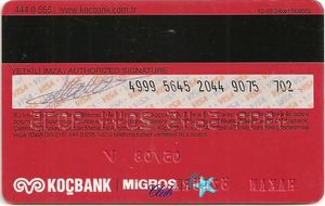 Bank Card: Koçbank (Koçbank, Türkiye (Turkey)Col:TR-VI-0028