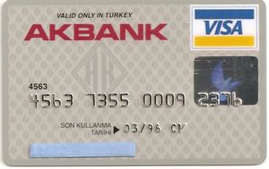 Bank Card: Akbank (Akbank T.A.Ş., Türkiye (Turkey)Col:TR-VI-0027.01