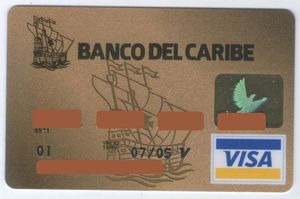 Bank Card: Banco Del Caribe (Banco Del Caribe, VenezuelaCol:VE-VI-0424