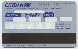 Bank Card: CITIBANK - Citicard (Citibank, Venezuela) Col:VE-MS-0111