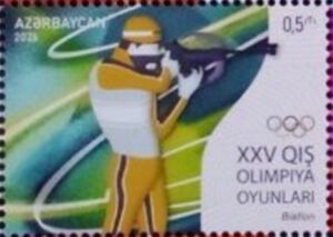 Stamp: Biathlon (Azerbaijan(2026 Winter Olympic Games. Milan-Cortina ...