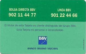 Bank Card: Bbv (Banco Bilbao Vizcaya, SpainCol:ES-GM-0130