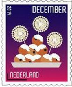 Stamp: Deep-fried doughnuts (Netherlands) (December Stamps 2014) Mi:NL ...