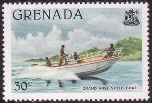 Stamp: Grand Anse Speed Boat (Grenada(Boats) Mi:GD 1058AI,Sn:GD 1013,Yt ...