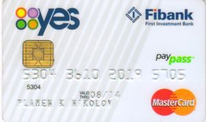 Bank Card: FiBank MasterCard PayPass Yes - 07/10/000 (First Investment ...