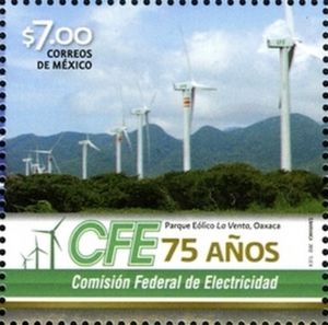Stamp: Energy (Wind) (Mexico(CFE 75th Anniv., Federal Electricity ...