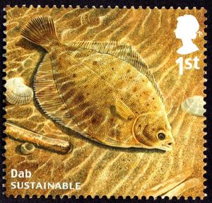 Stamp: Common Dab (Limanda limanda) (United Kingdom of Great Britain ...