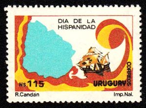 Stamp: Spanish Heritage Day (Uruguay(Hispanic Day ´89) Mi:UY 1816,Sn:UY ...