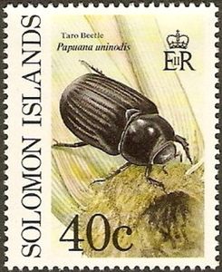 Stamp: Taro Beetle (Papuana uninodis) (Solomon Islands(Crop Pests) Mi ...