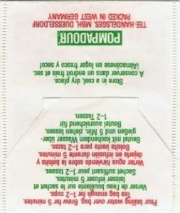 Tea Bag: Fixminze Peppermint Leaves, white teapot (Pompadour, Spain ...