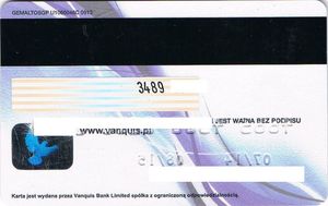 Bank Card: Vanquis (Vanqis Bank, PolandCol:PL-VI-0071.01