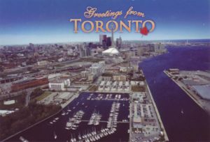 Postcard: Toronto. Skyline and view of CN Tower and Rogers Centre ...