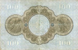 Banknote: 100 Mark (German States(Badische Bank-Bank of Baden) Wor:P ...