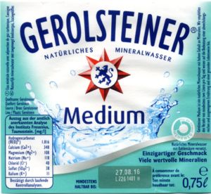 Flaschenetikett: Gerolsteiner Medium (Gerolsteiner Brunnen GmbH & Co ...