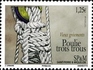 Stamp: Three Hole Pulley (Saint Pierre and Miquelon(Old rigs) Mi:PM ...
