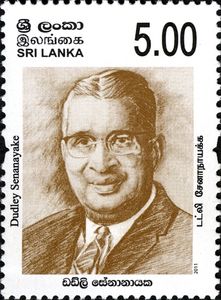 Stamp: 100th Anniversary of the Birth of Dudley Senanayake (Sri Lanka ...