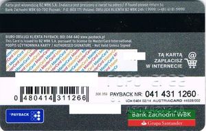 Bank Card: Payback (Bank Zachodni WBK, PolandCol:PL-MC-0043.03