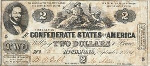 Billete de Banco: 2 Dollars (Estados Confederados de América(1861 ...