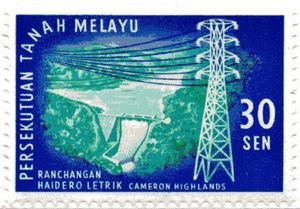 Stamp: Dam and Pylon (Malaya, Federation of(Cameron Highlands ...