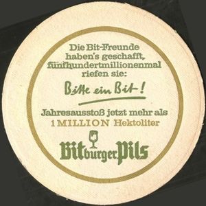 Beer Coaster: Bitburger (Bitburger Brauerei, Germany, Federal Republic ...