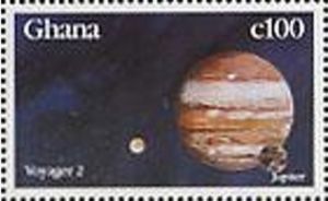 Stamp: Jupiter (Ghana) (Voyager 2) Mi:GH 1428,Sn:GH 1226A,Yt:GH 1145,Sg ...