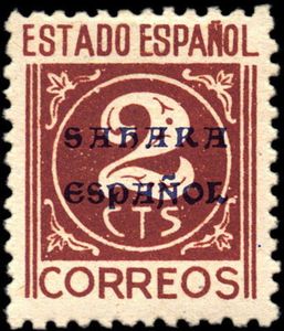 Sello: Enabled Spain stamps (Sahara español) (Sellos de España 1940 ...