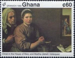 Марка: House of Mary and Martha (Гана(Spanish Art) Mi:GH 1685,Sn:GH ...