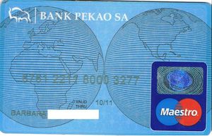 Bank Card: World Map (Bank Polska Kasa Opieki SA/Bank Pekao SA ...