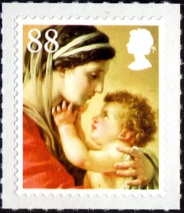 Stamp: St. Roch Praying to Virgin (United Kingdom of Great Britain ...