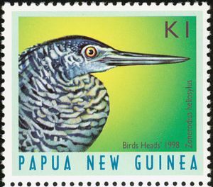 Stamp: Forest Bittern (Zonerodius heliosylus) (Papua New Guinea(Birds ...