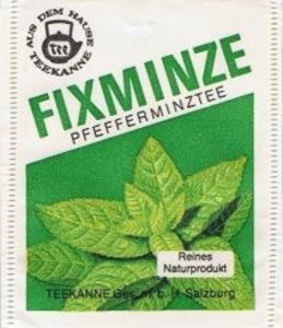 Tea Bag: Fixminze Pfefferminztee, dif bag (Teekanne, Austria ...